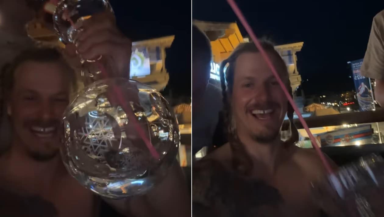 Sipped from a ball - Feller: “I trained my whole life for this party ...