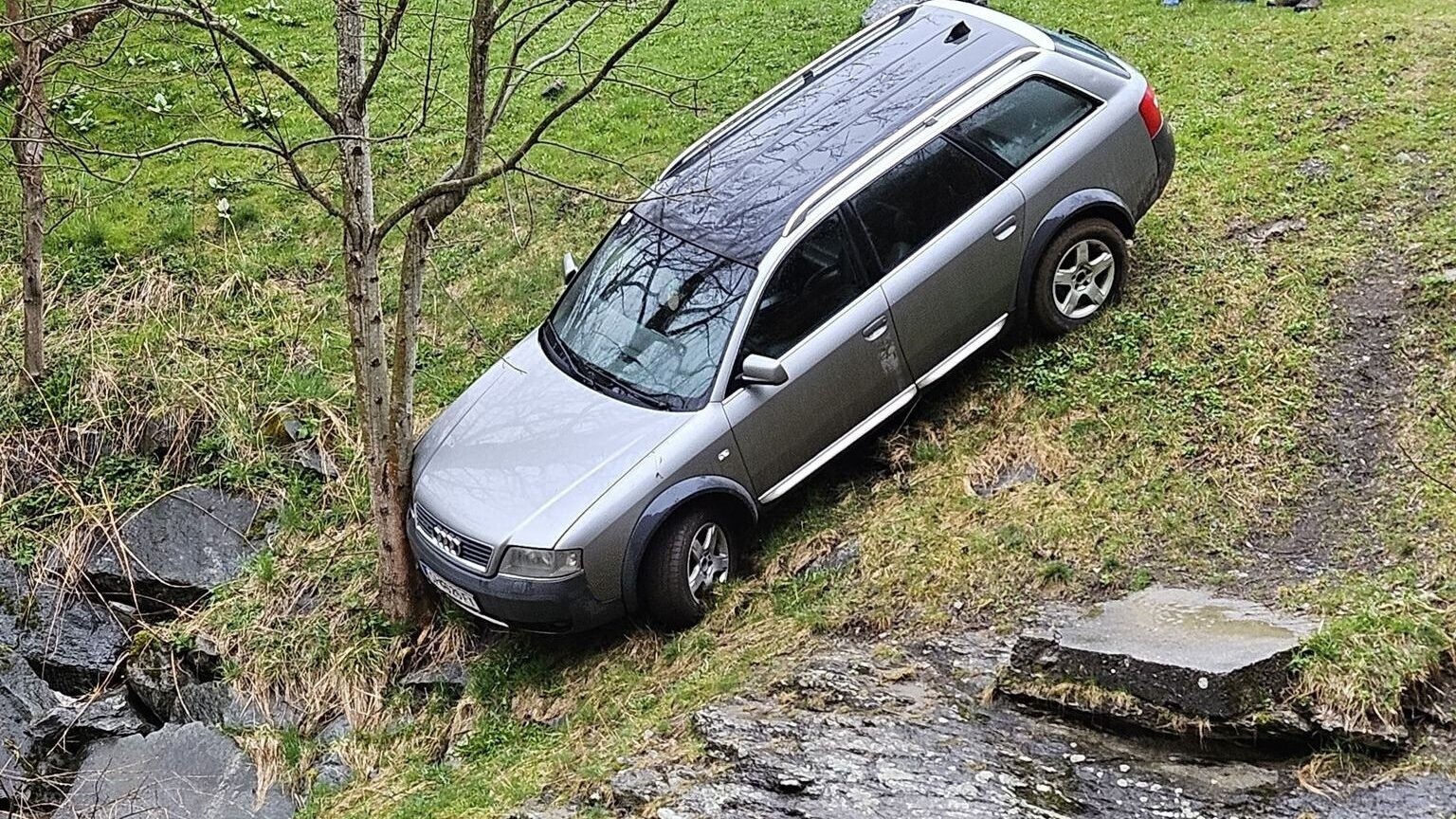 Fast in Fluss gestürzt - Mit Auto abgekommen und gegen Baum gekracht | krone.at