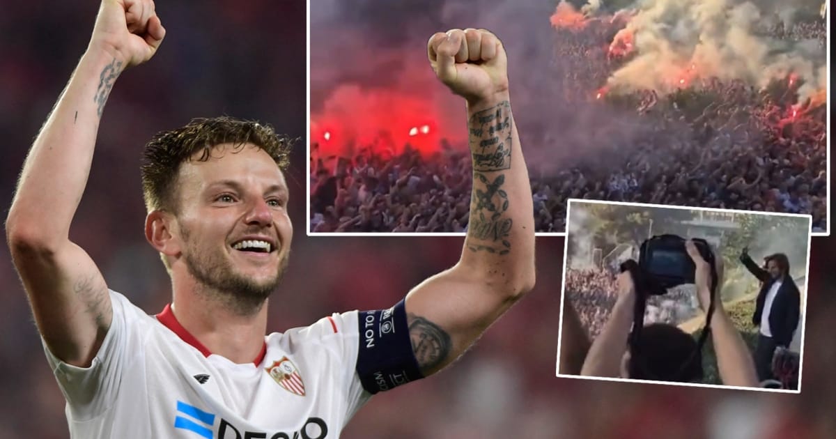 Here in the video - Insane pyro reception for Rakitic after transfer ...