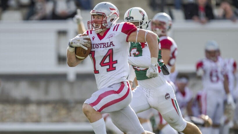 American Football - Four Salzburg players celebrate their return to the ...