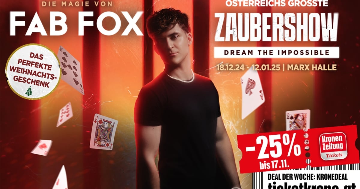 Mega show in Vienna - Save -25% on tickets for magician Fab Fox now! | krone.at