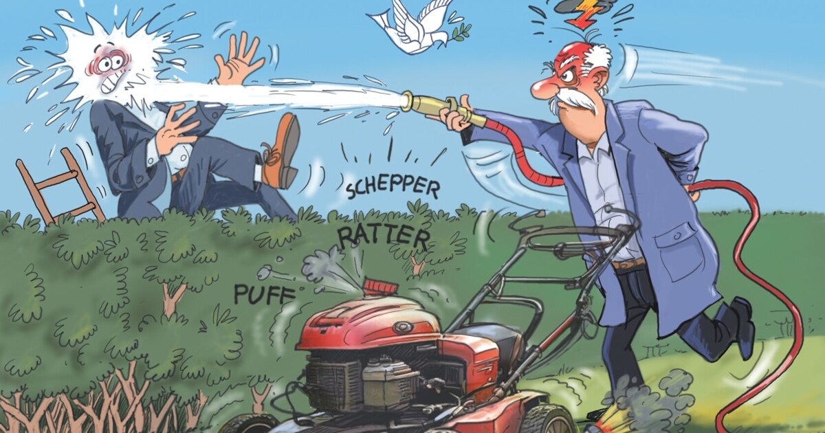 A row at a spruce hedge - Neighborhood dispute ends with hose attack ...