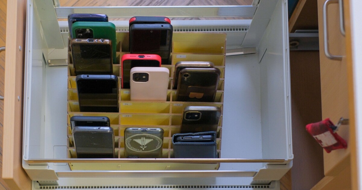 Smartphone free time - Cell phones end up in the “garage” before school ...