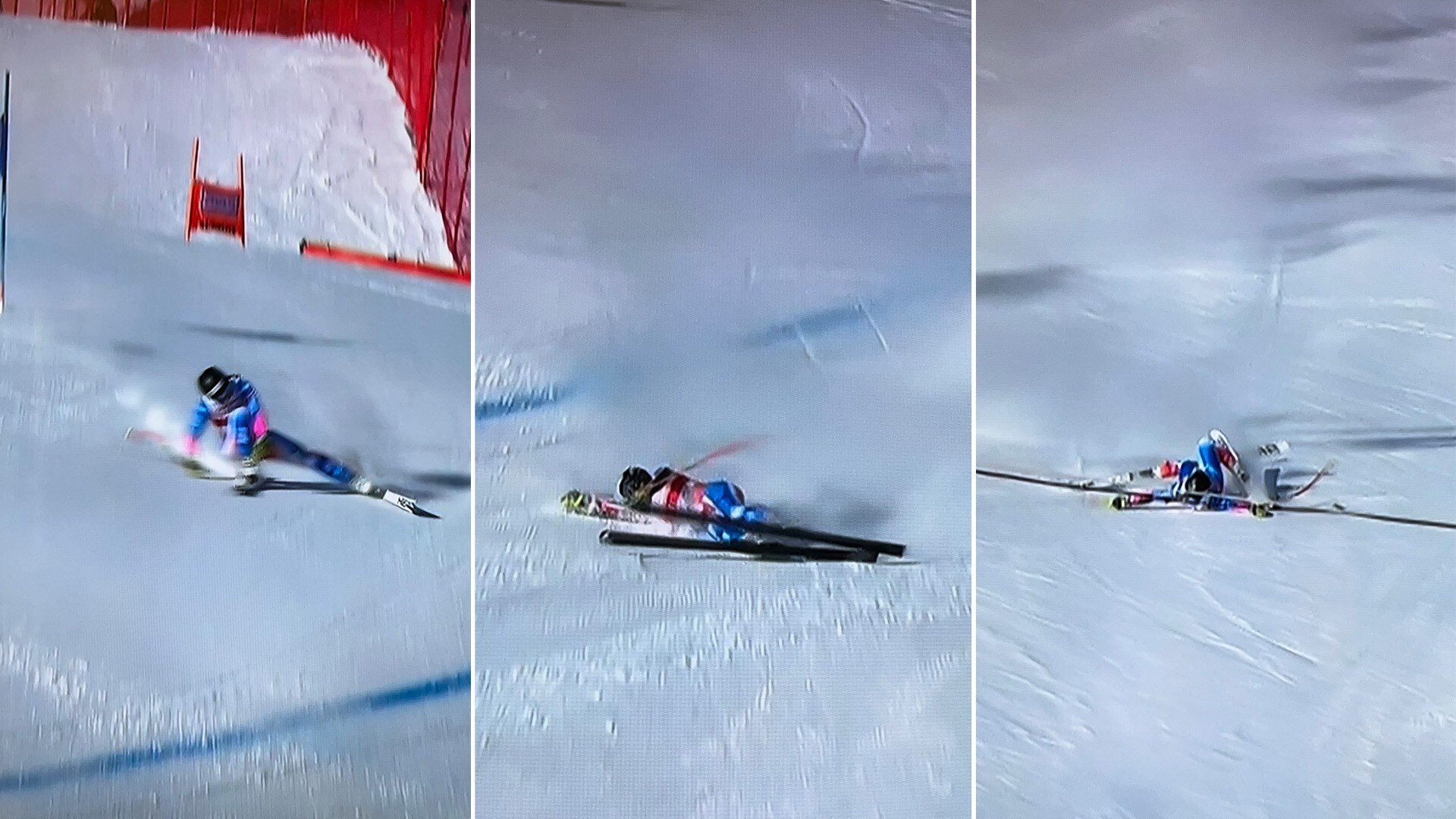 Super-G in St. Moritz - Starting number one takes a wild take-off ...