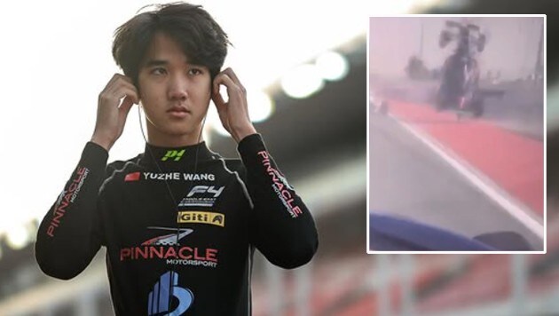 Schreck in Formel 4 - Horror-Crash in Dubai: Bolide fliegt in die Luft ...