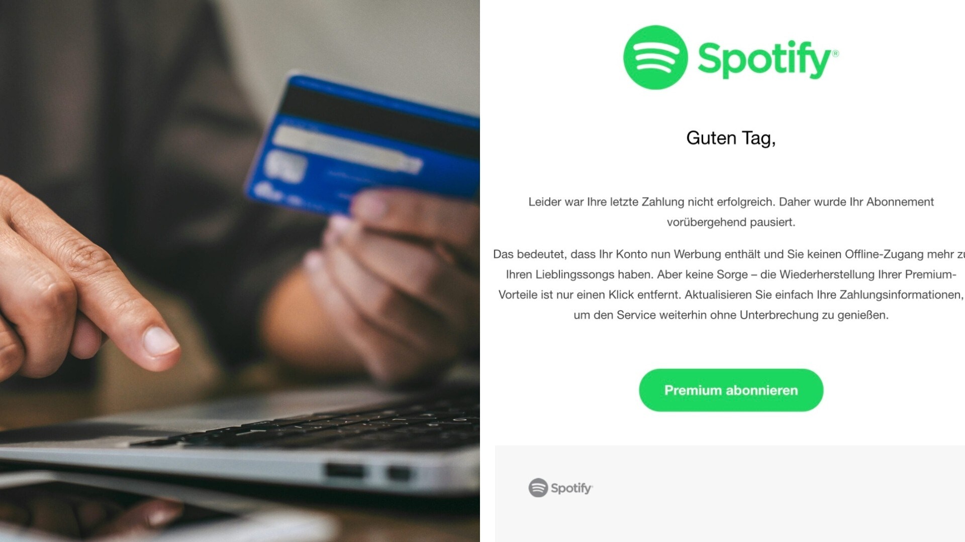 Attention scam mail! - Alleged “Spotify” wants to rip off customers ...