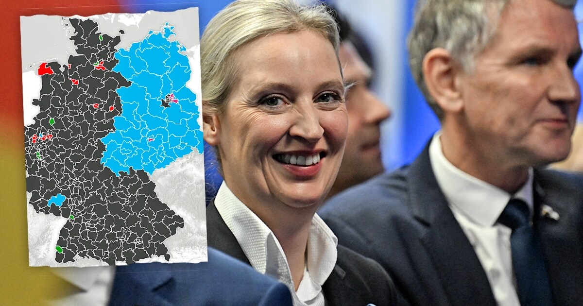 Osten blau eingefärbt - 10,3 Millionen Stimmen: Hier räumte die AfD ab ...