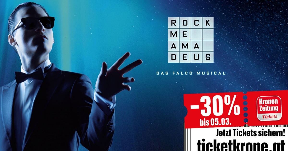 Musical-Hit in Wien - „Rock Me Amadeus“- Tickets jetzt mit -30 % Rabatt ...