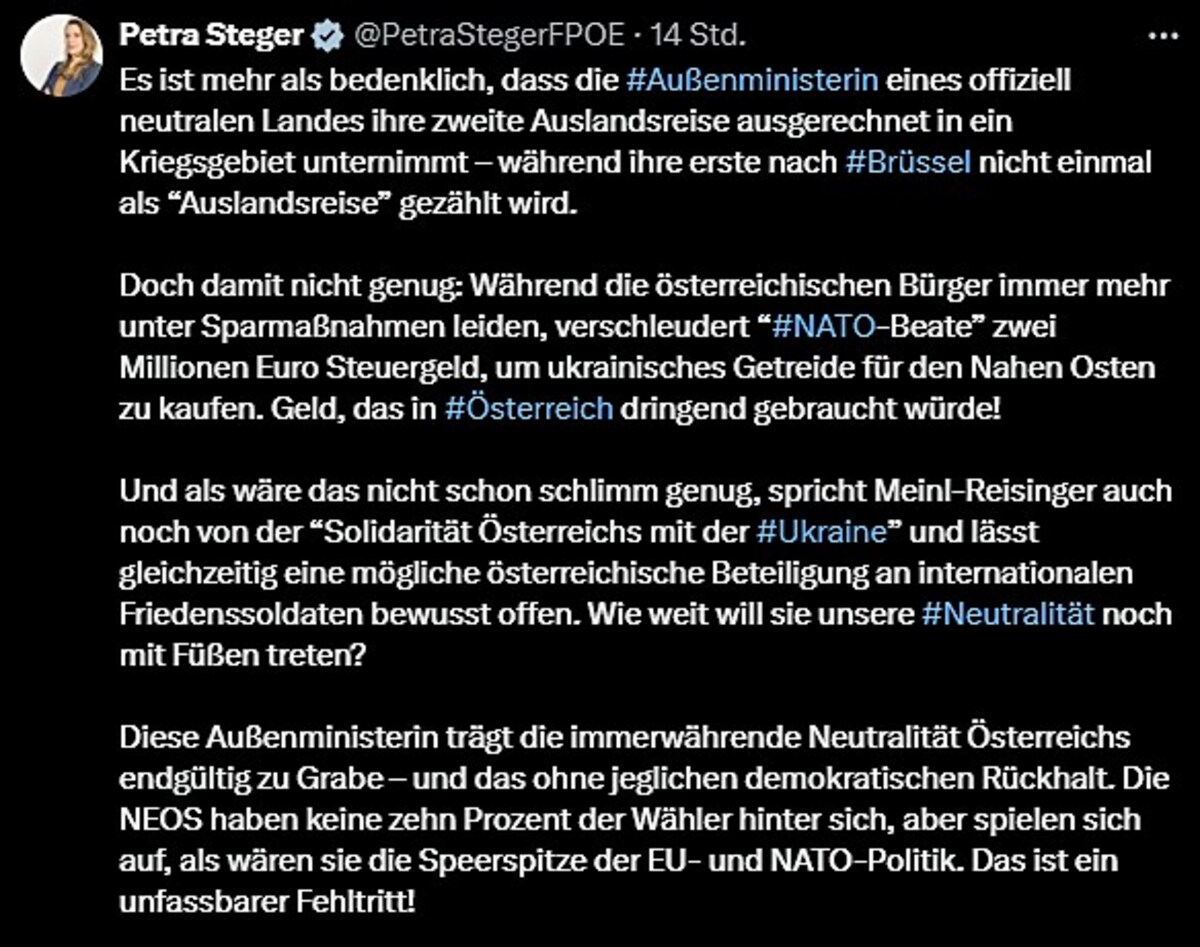 Wegen Ukraine-Besuch - „NATO-Gesandte“: Kickl tobt über Meinl-Reisinger | krone.at