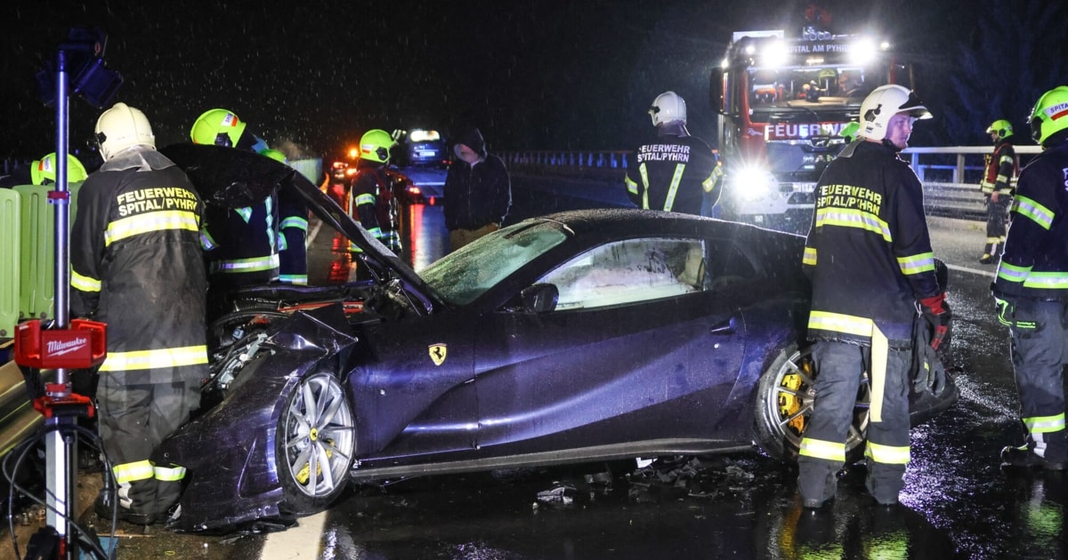 Ins Schleudern geraten - Ferrari steckte nach Unfall in Leitschiene ...