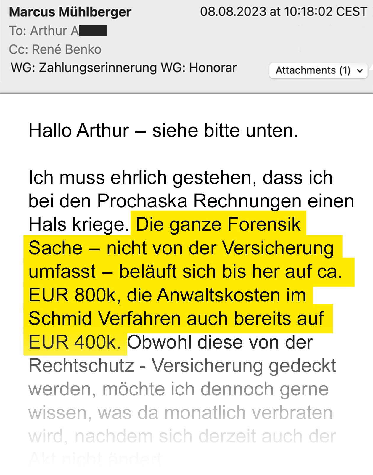 Signa-Chef an Benko: - „Möchte wissen, was da monatlich verbraten wird ...