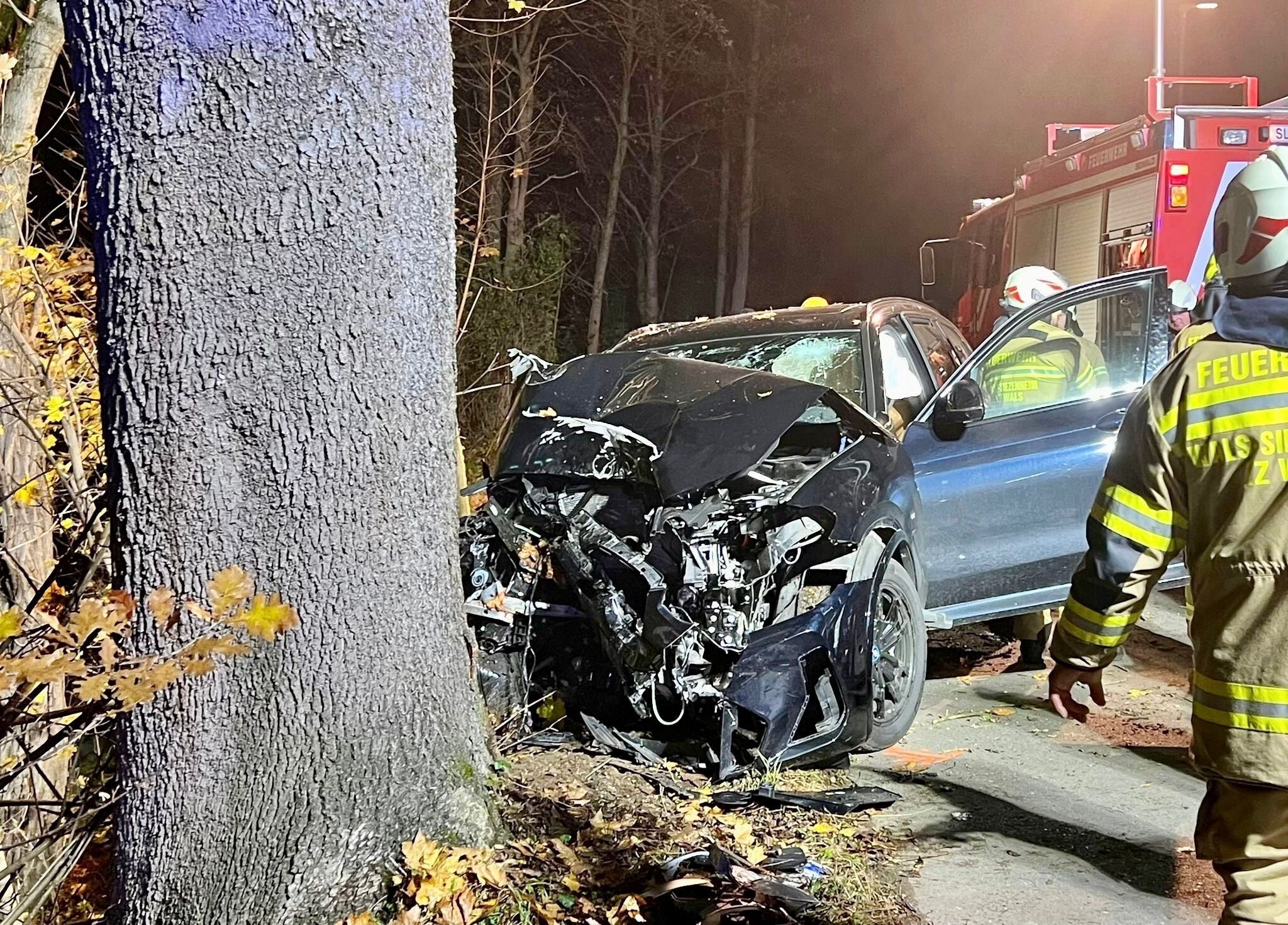 Ohne Führerschein - Auto prallt gegen Baum: Zwei Schwerverletzte | krone.at
